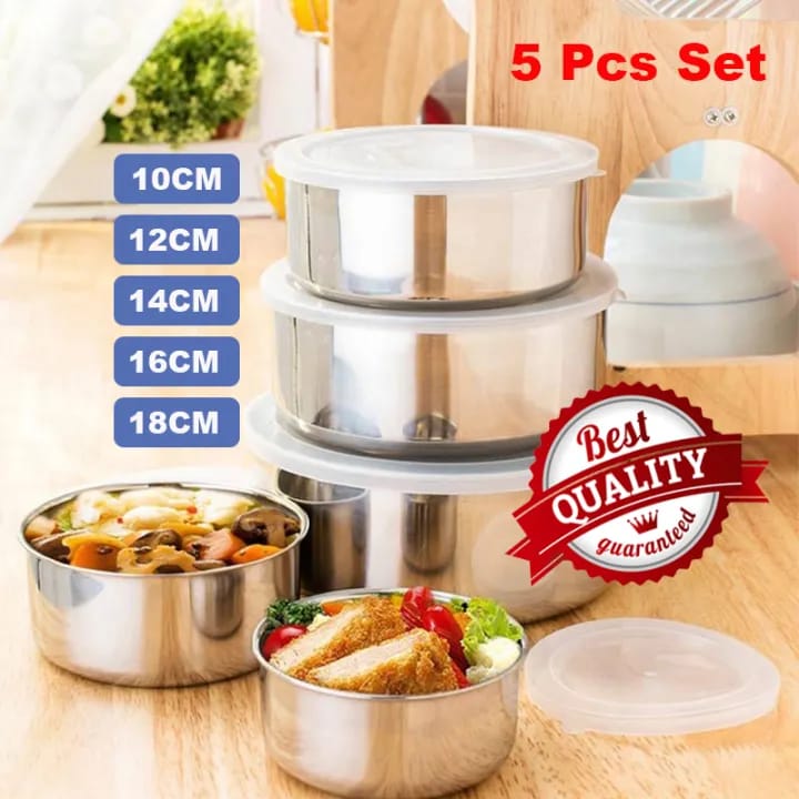 Fresh Box Set 5-Piece | Stainless Steel Food Storage Containers – darvaza.pk