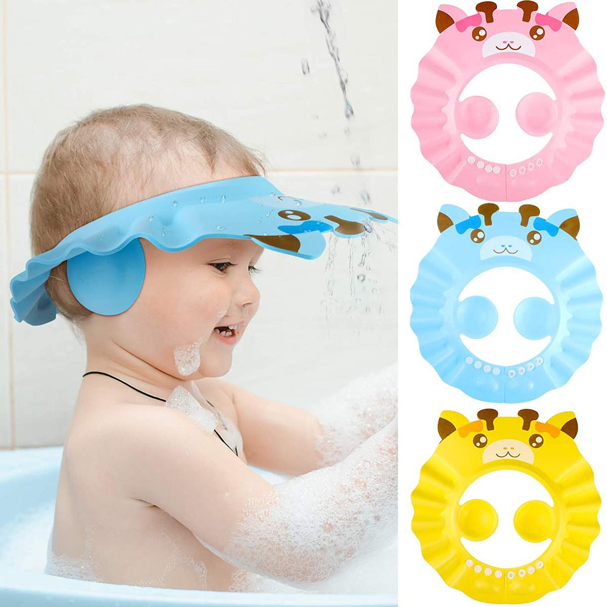 (Pack of 3) Washing Guard Bath Shield Visor Hat Eyes and Ears Head Pro ...