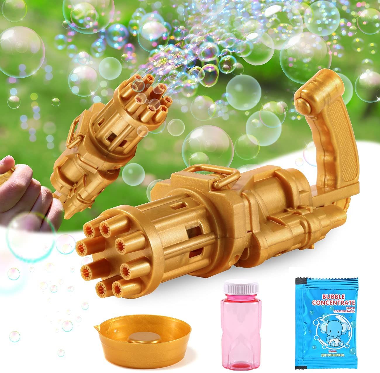 Automatic Gatling Bubble Gun Toys Electric Bubble Machine With Eight H ...