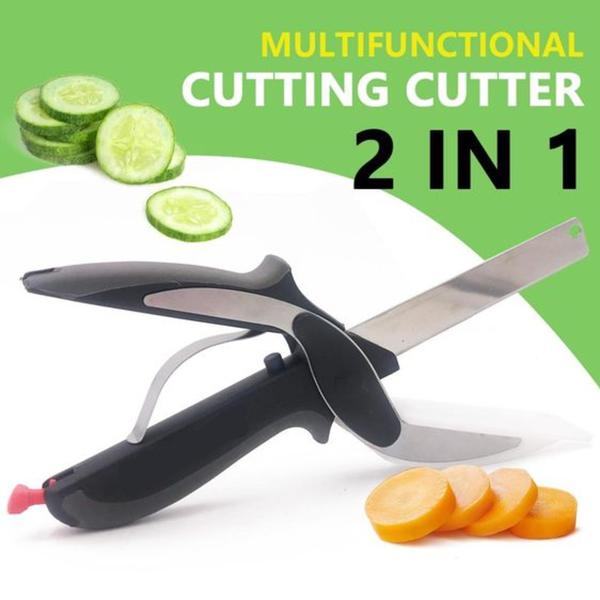 2in1 Clever Cutting Knife in Stainless Steel – darvaza.pk