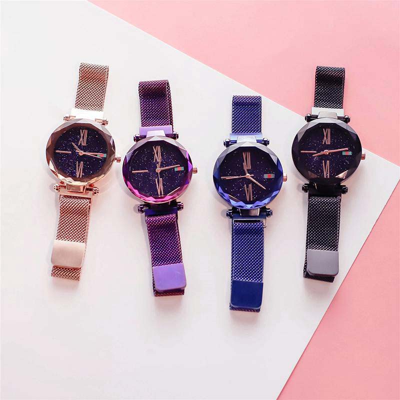 Bundle of 3 ladies Luxury Starry Sky Magnet Wrist Watches – darvaza.pk