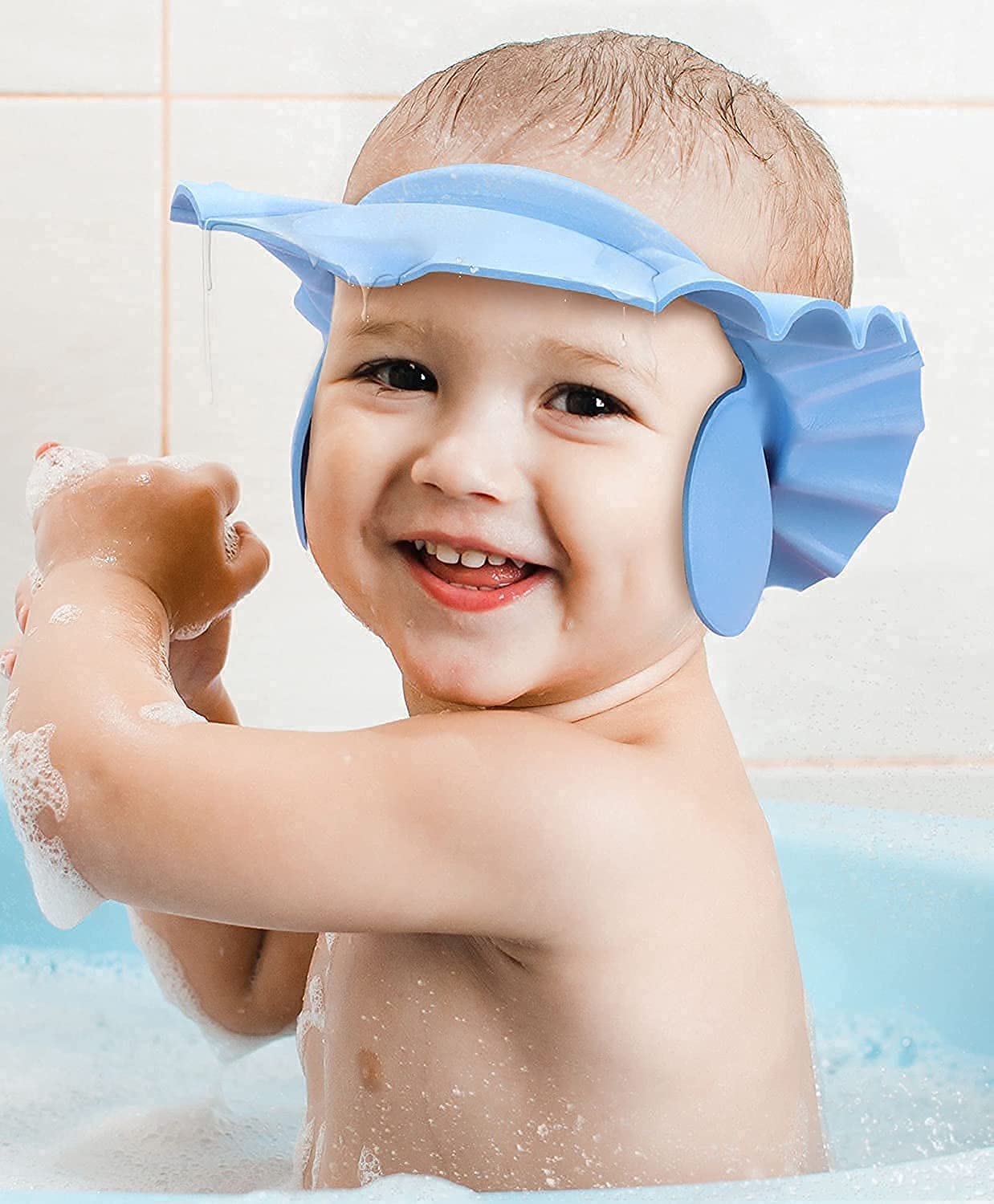 (Pack of 3) Washing Guard Bath Shield Visor Hat Eyes and Ears Head Pro ...