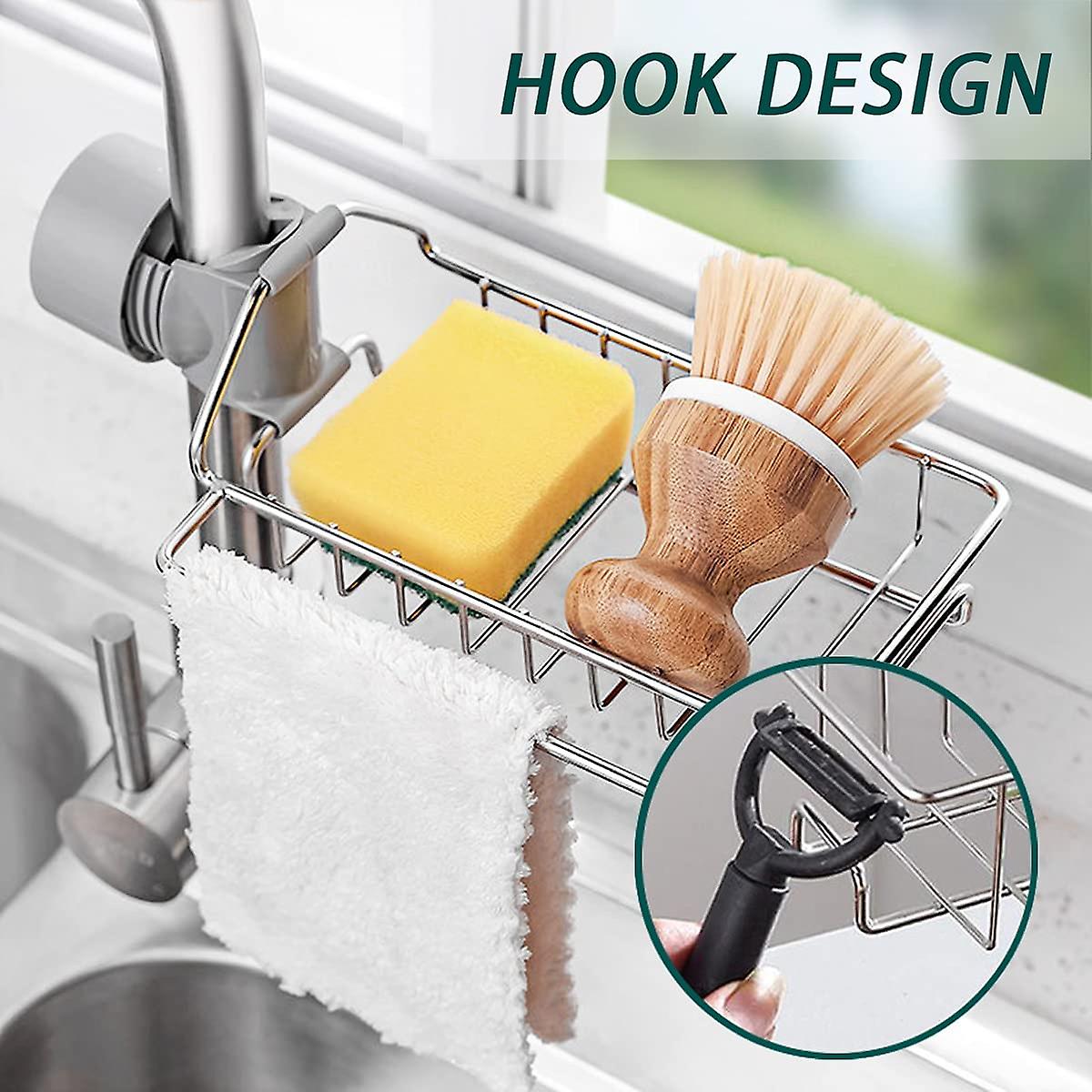 Stainless Steel Adjusting Multifunctional Kitchen Faucet Sponge Holder ...