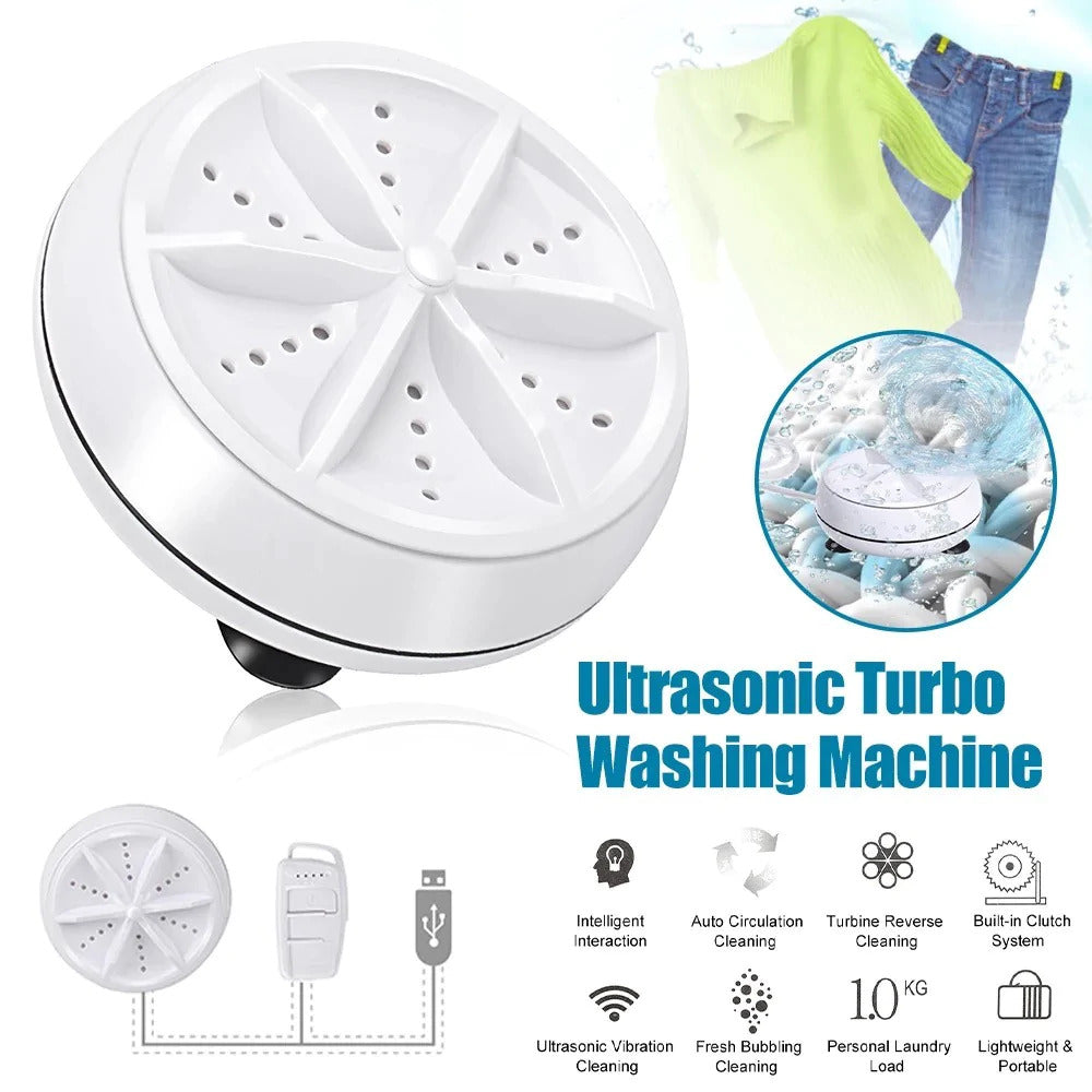 PORTABLE USB ULTRASONIC TURBINE LAUNDRY WASHING MACHINE – darvaza.pk