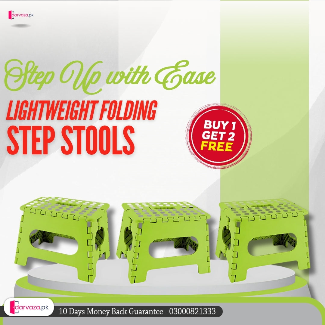 Buy 1 get 2 free Offer Lightweight Folding Step Stool 3 Pcs – darvaza.pk