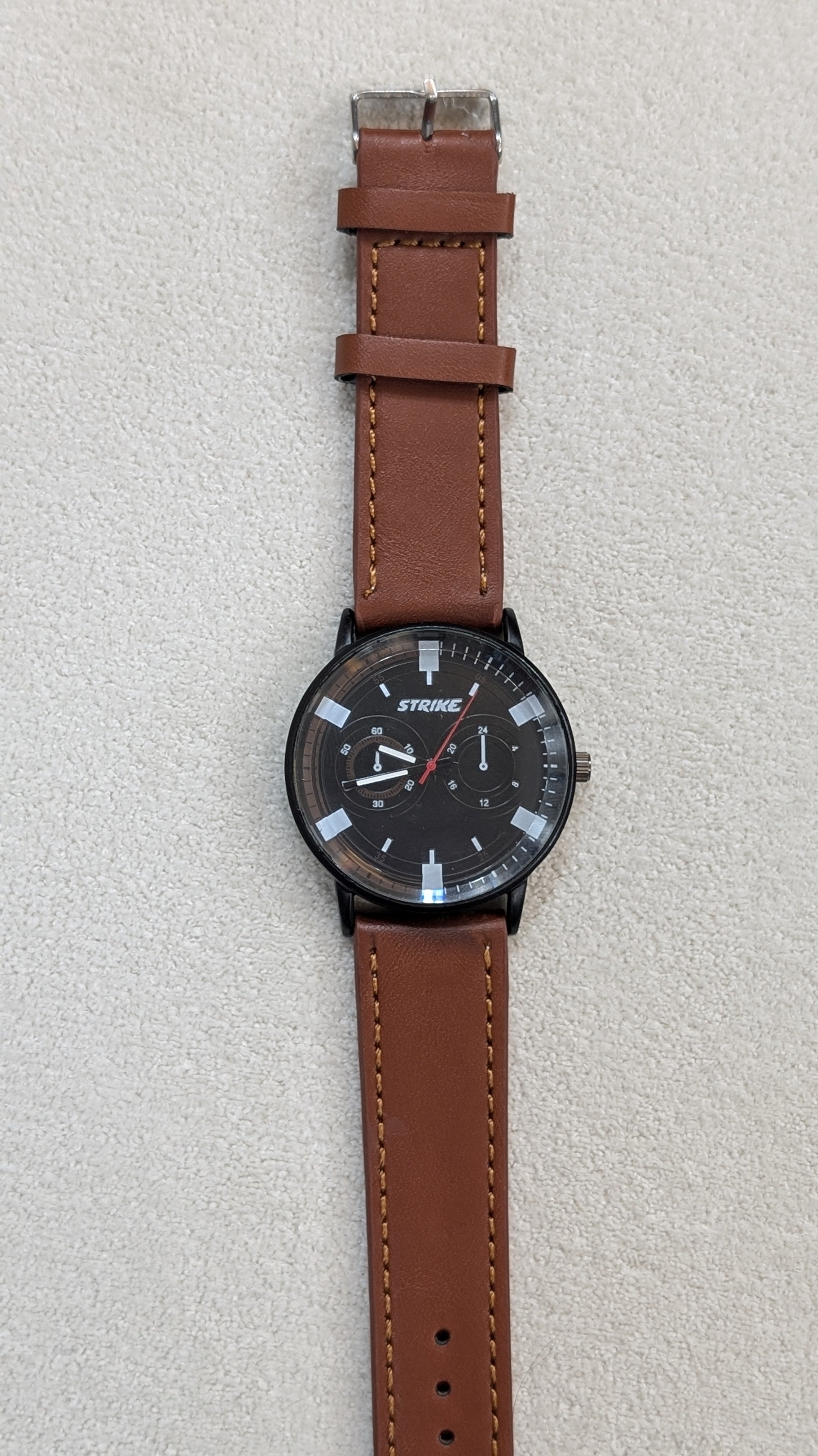 Strike Brown Strap with Black & White Touch Men Watch – darvaza.pk
