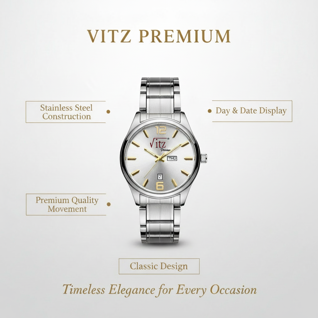 Vitz PrimeX Silver Men Watch – darvaza.pk