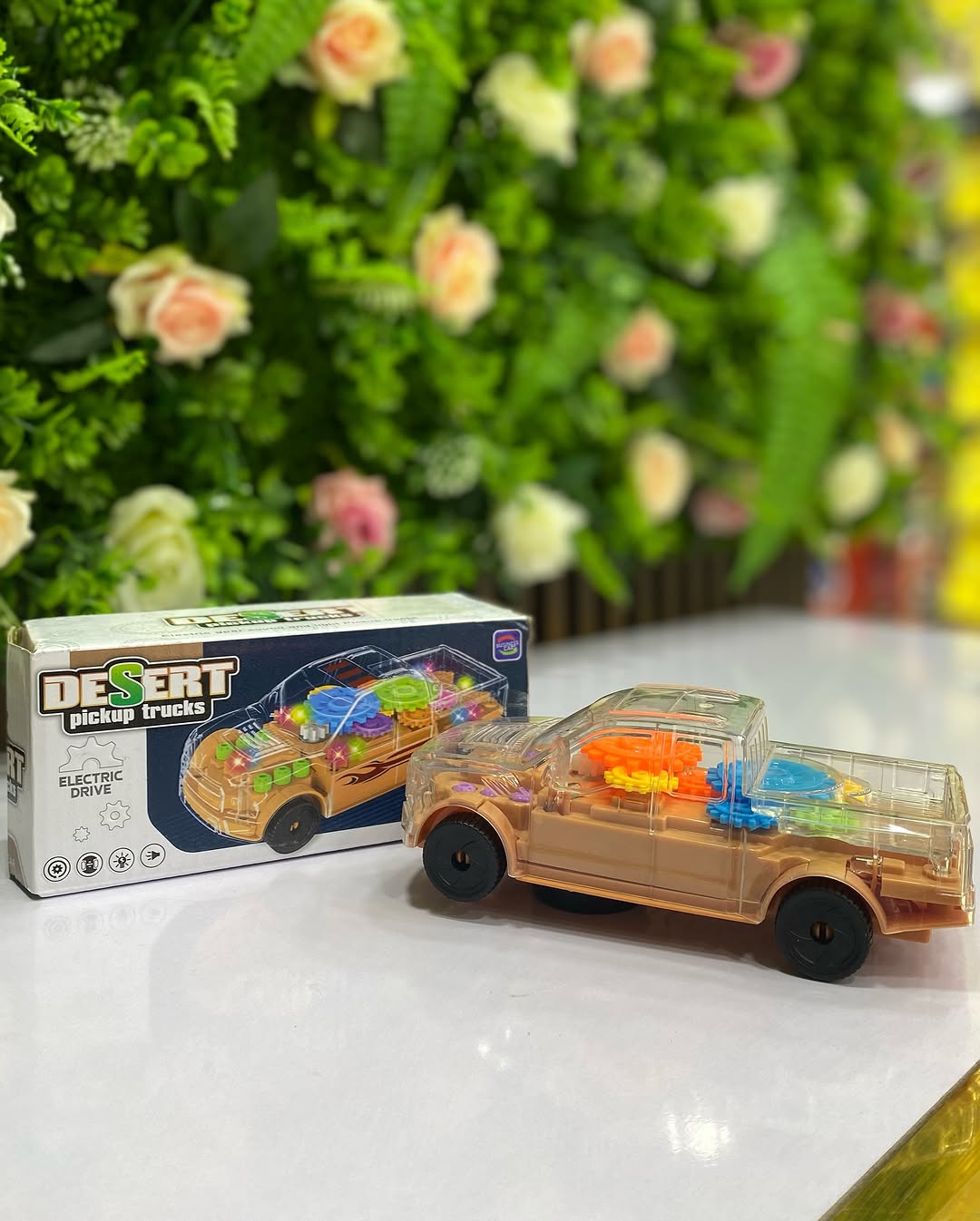 Desert Pickup Truck Transparent Gear Police Car Toy With Lights and Mu ...