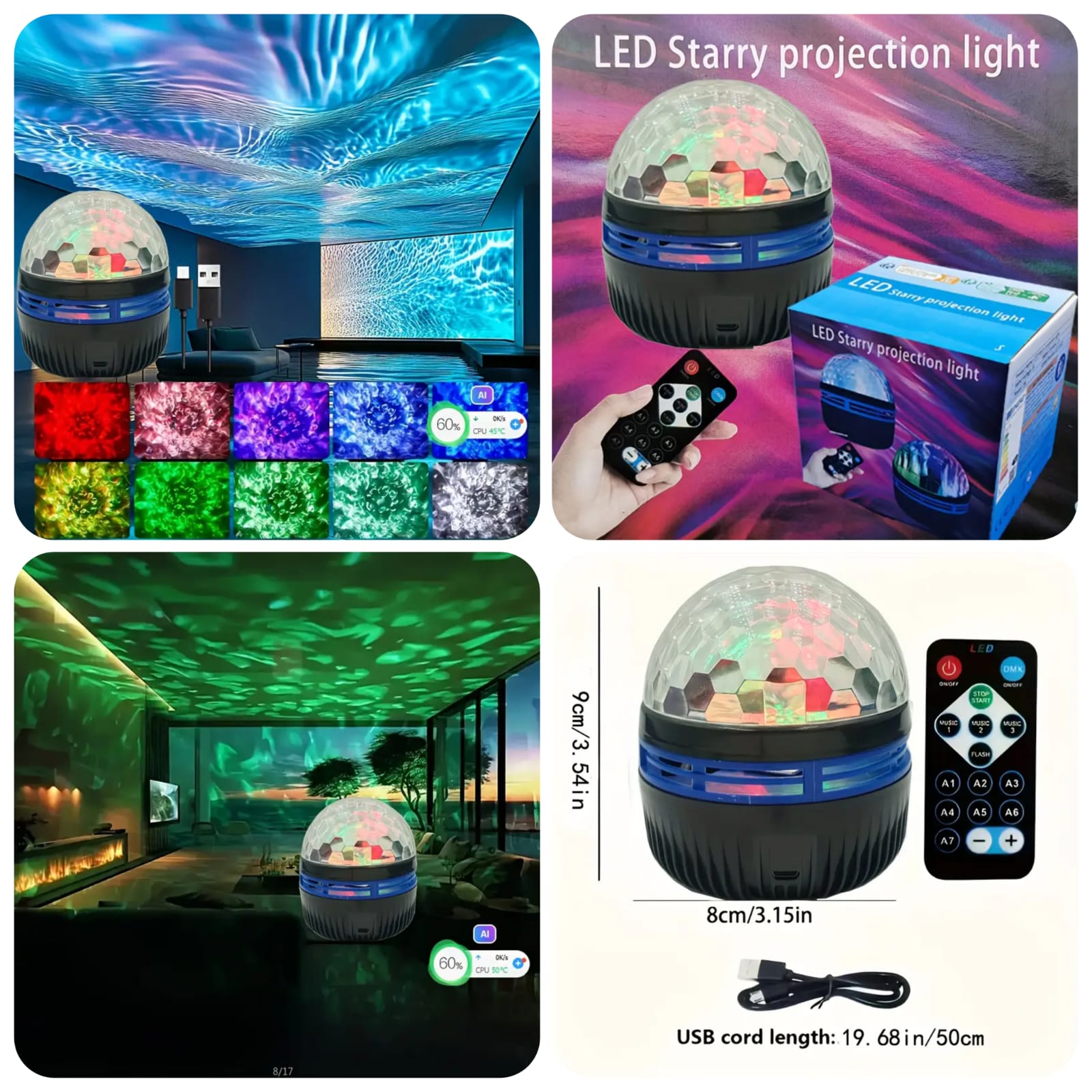 Q6 Mini High Quality LED Multicolor Starry Sky Lighting Projection Lig ...