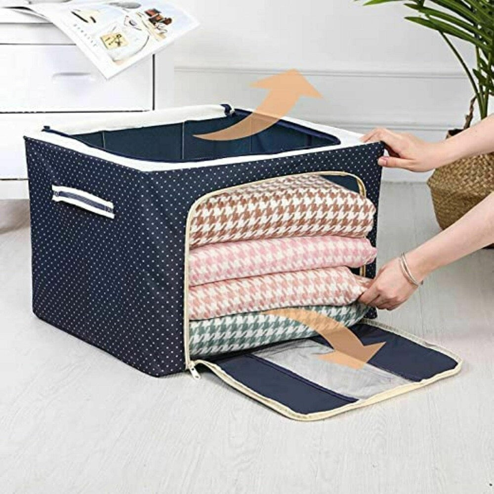 Portable and Foldable Waterproof Wardrobe Storage Box with Steel Frame ...