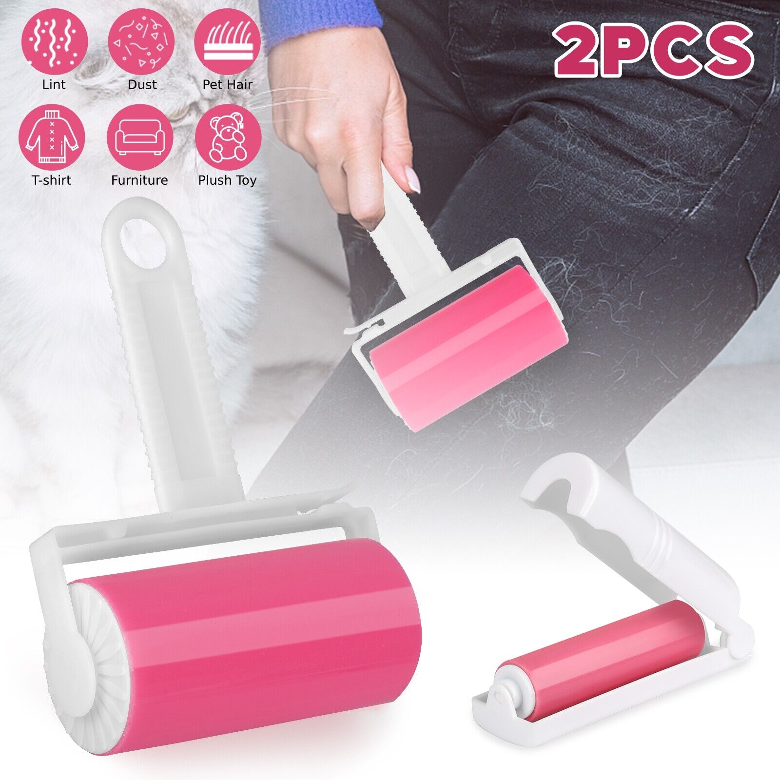 (2 Pc) Sticky Master Lint Roller It’s Tapeless, Washable, and Reusable ...